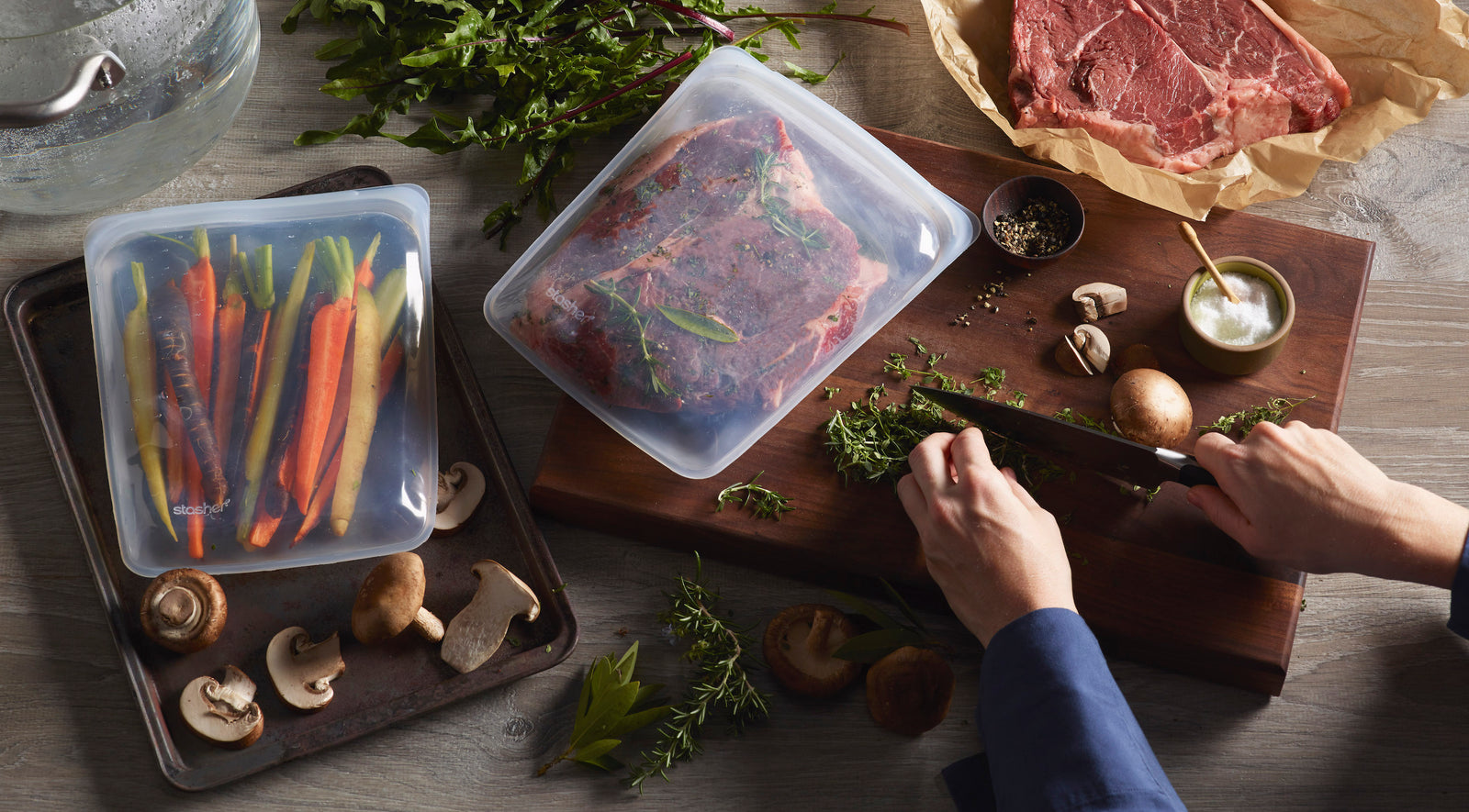 Reusable Bags & Bowls for Sous Vide, Steaming & Microwaving