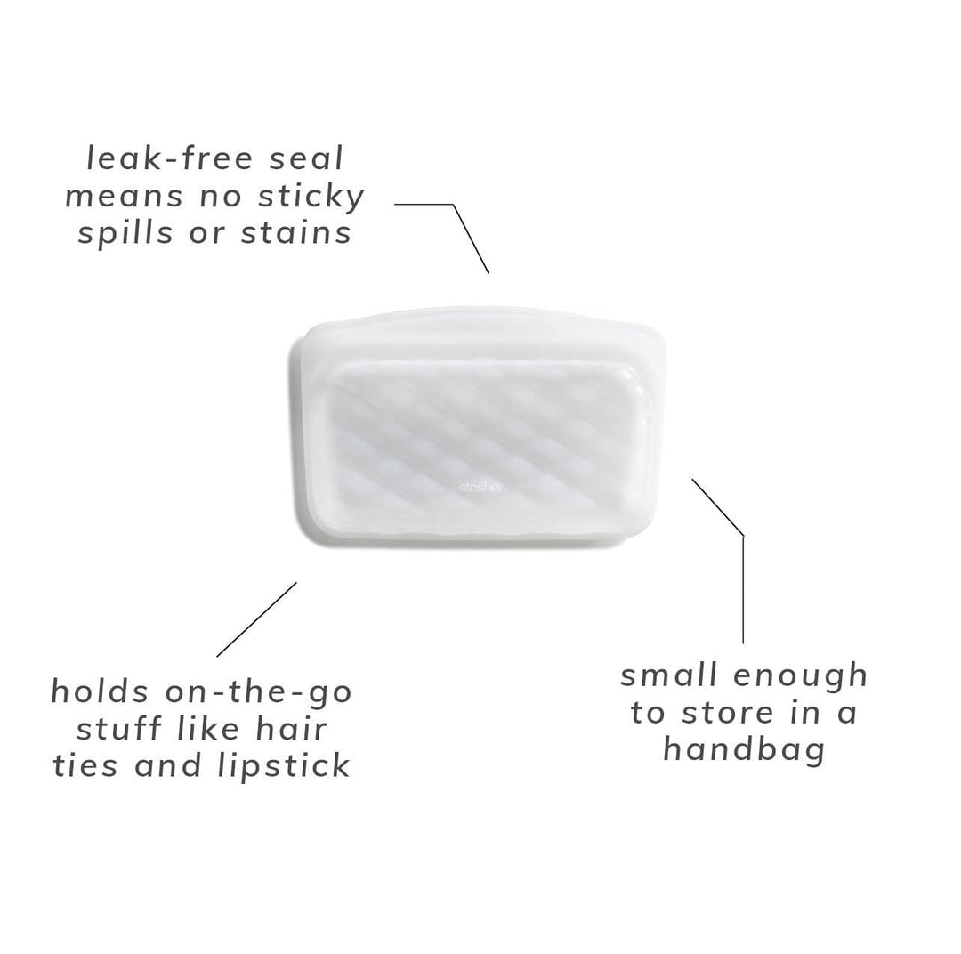 Small Cosmetic Bag: Silicone & Easy to Clean Makeup Pouch | Stasher