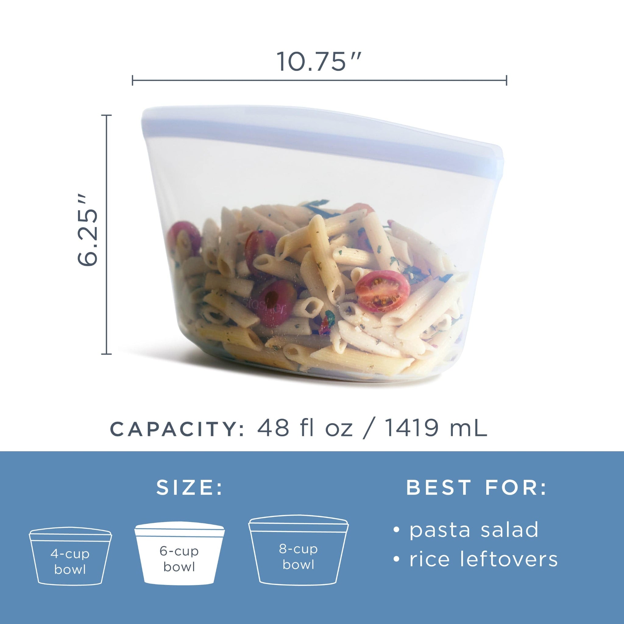 6-Cup Silicone Bowl | Platinum Silicone | Stasher