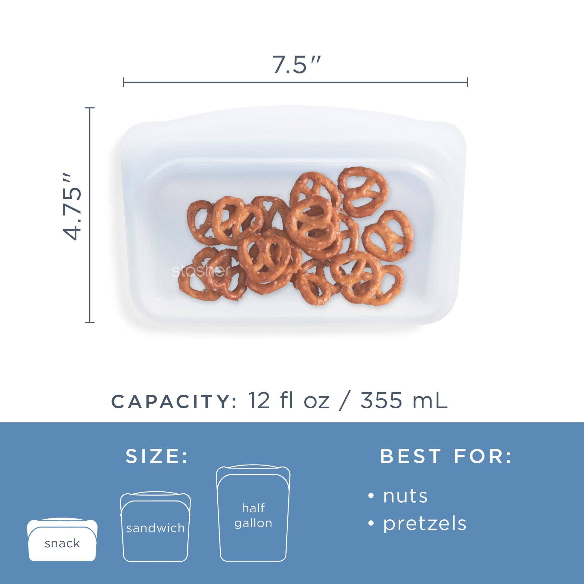 Reusable Snack Bags - Silicone Snack Pouches | Stasher